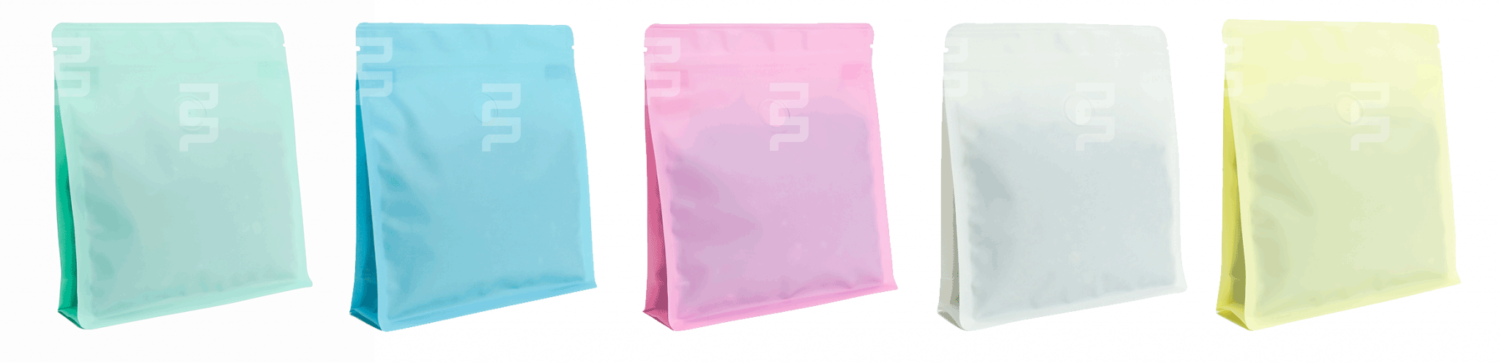 PRE-ORDER pastel mono 250gr box pouches coffee bags - Dutch Coffee Pack